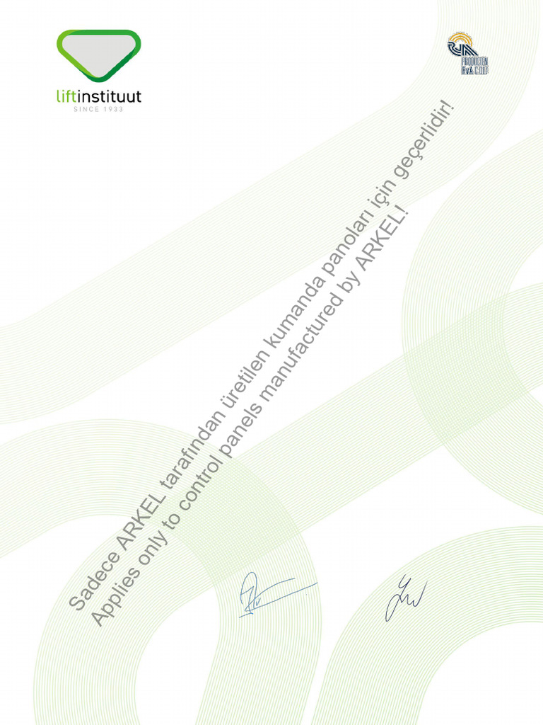 ARL-700 Kumanda Panoları Tip-Onay Sertifikası en 81-20-50 | PDF