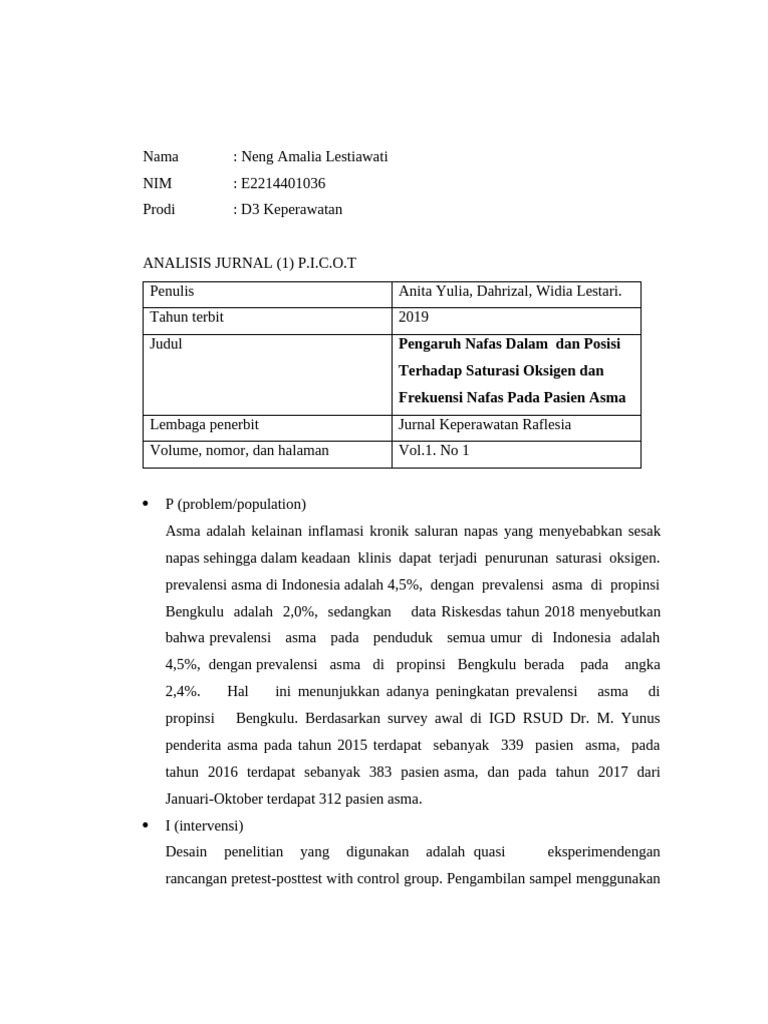 Analisis Jurnal Picot - Eka Nurjanah - E2214401066 | PDF