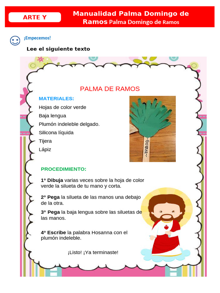 D5 A3 FICHA REL. Manualidad Palma Domingo de Ramos | PDF