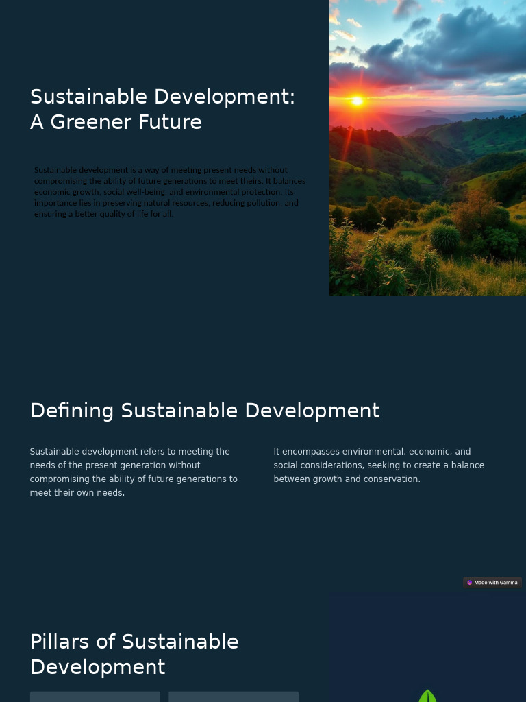 Sustainable Development for a Greener Future | PDF | Sustainable ...