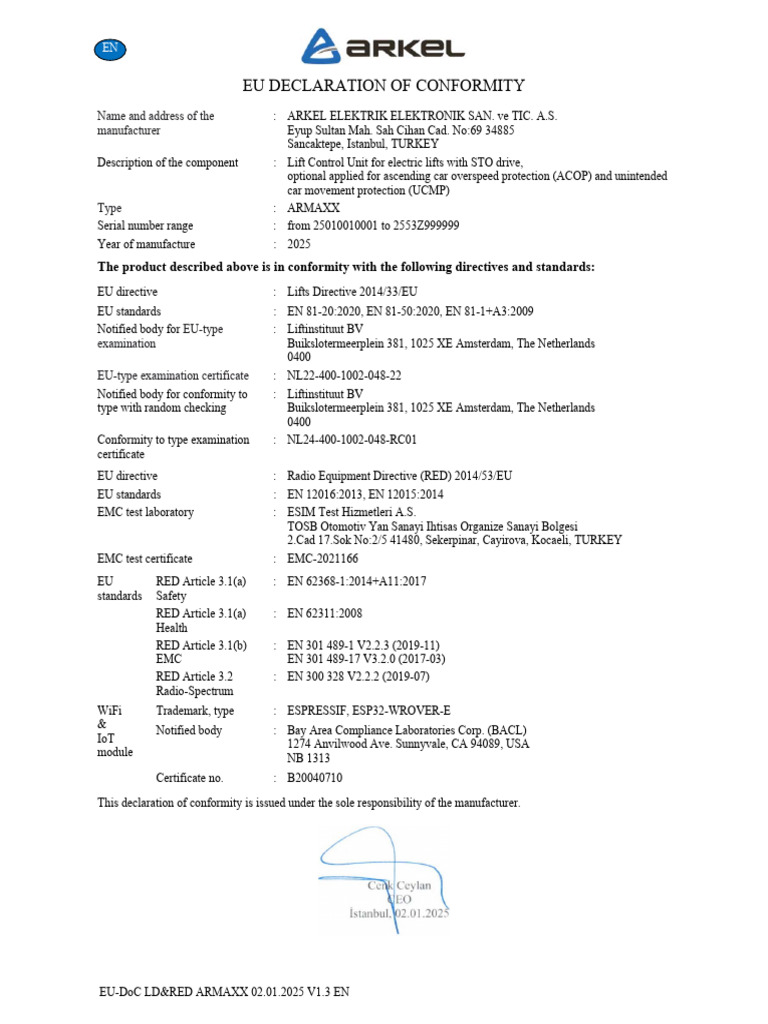 ARMAXX EU Declaration of Conformity - en | PDF | European Economic Area ...