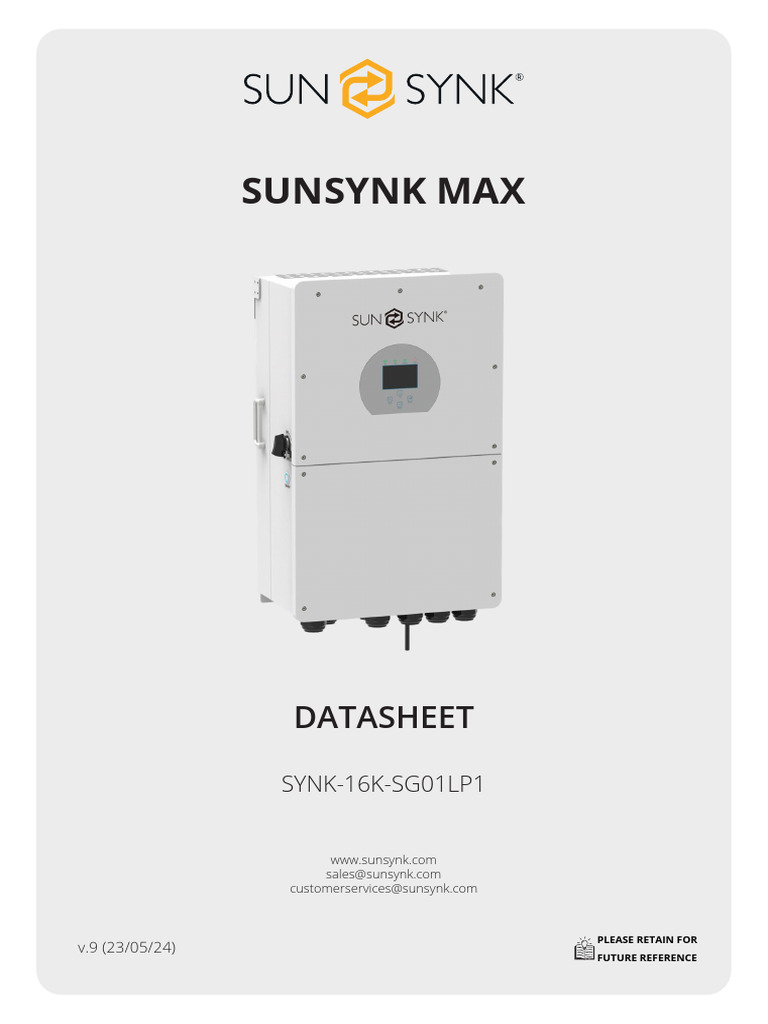 Sunsynk_Max_Datasheet_v9_English | PDF | Alternating Current | Lithium ...