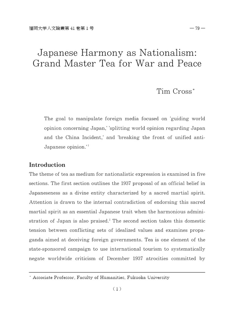 Japanese Tea as Nationalism in History | PDF | Empire Of Japan ...