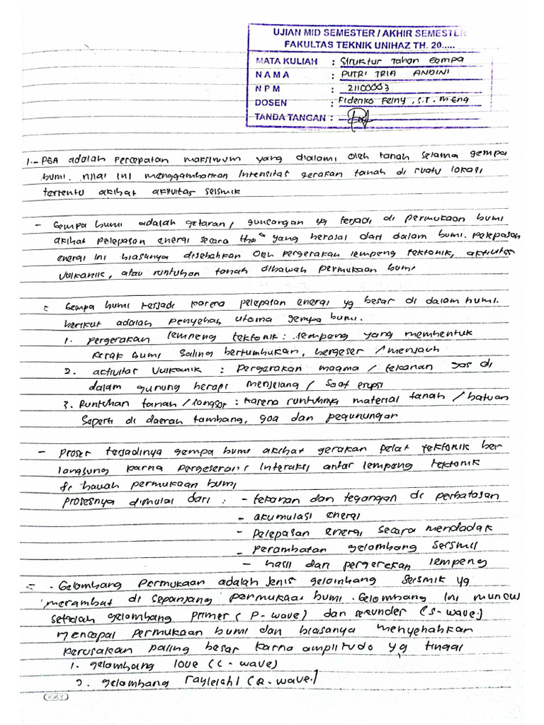 Uas Putri Tria Andini STG | PDF