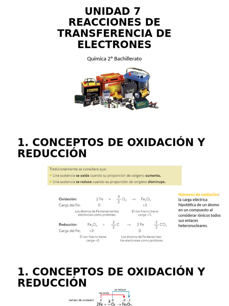 Presentación U7 Reacciones Redox | PDF | Redox | Electrodo