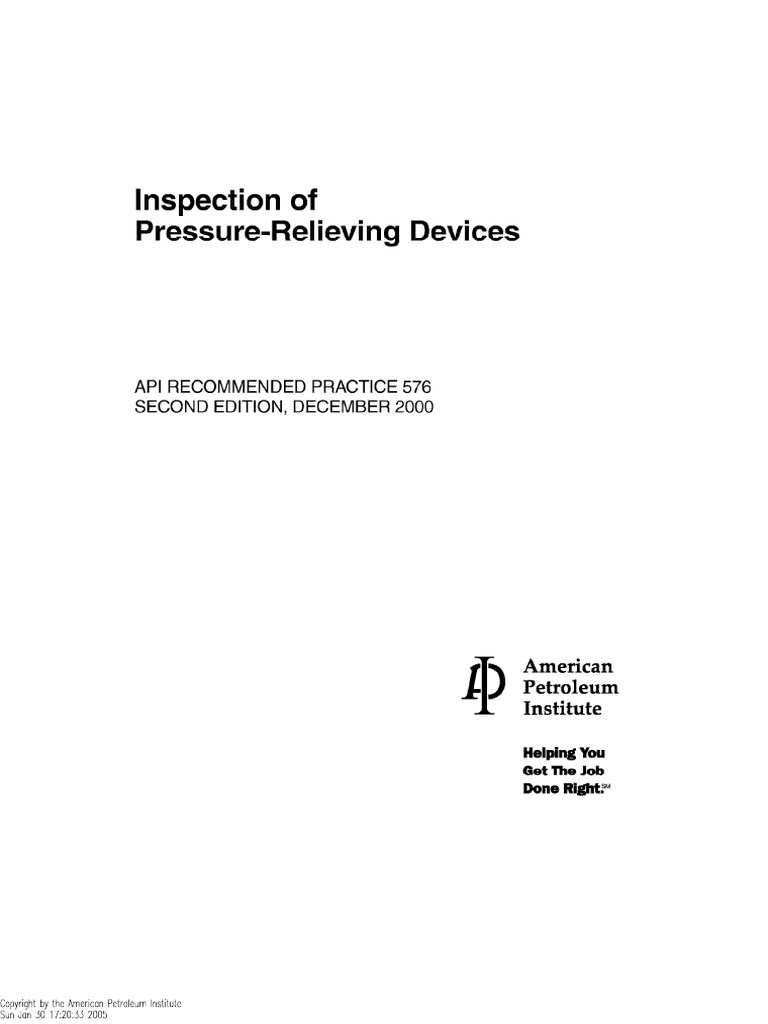 API 576 PSV inspection standard | PDF