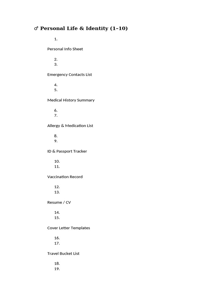 Essential Personal Organization Templates | PDF | Economies