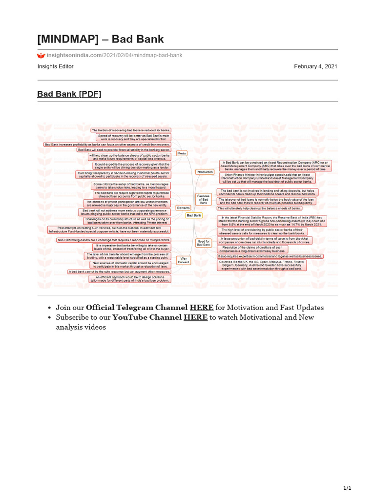 Bad Bank Mindmap Overview | PDF