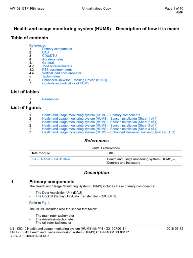 AW139 HUMS Accel Position | PDF | Accelerometer | Helicopter