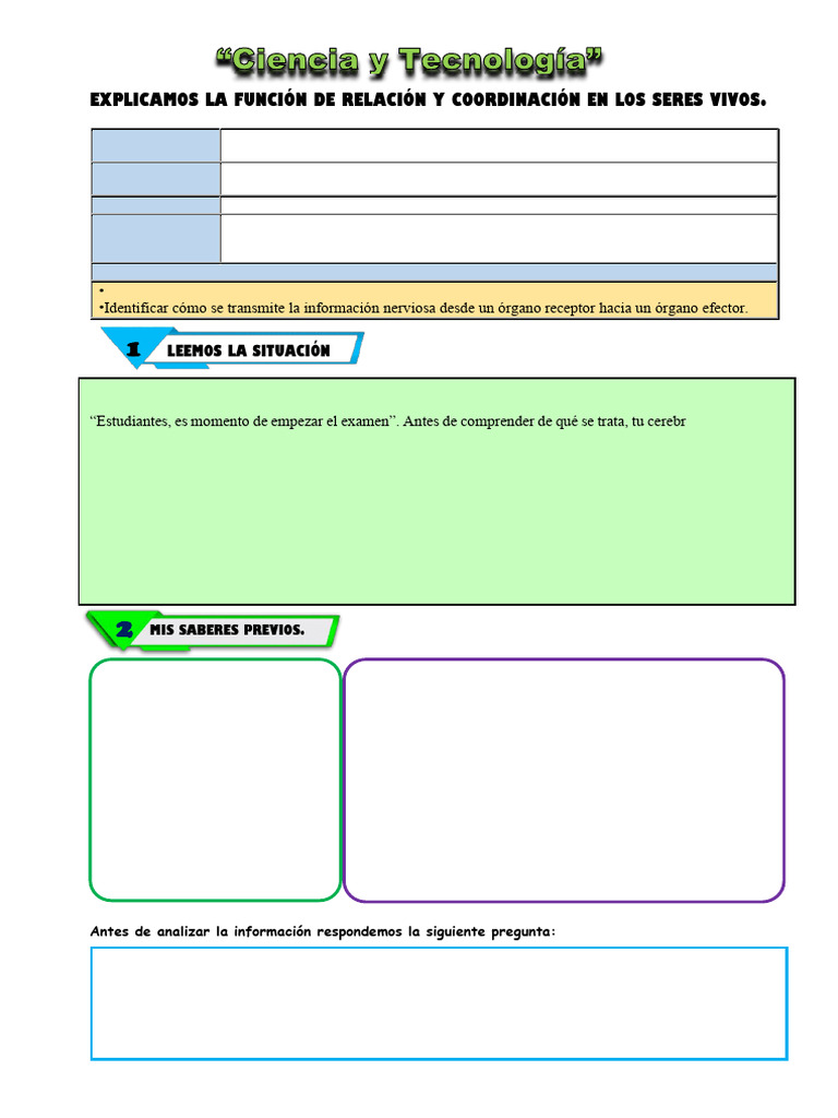 A-4º ACT 1-CYT-UND 4 - SEM 1 Funcion de Relacion | PDF | Sistema endocrino | Biología