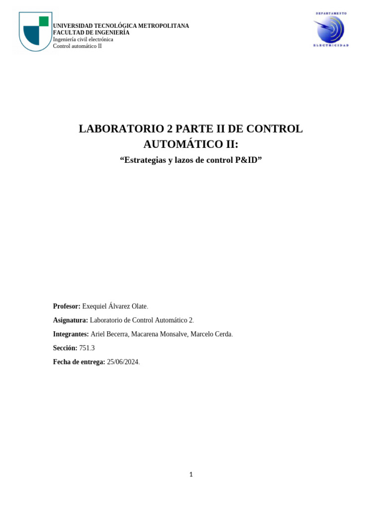 Lab2-Control Automatico Ii | PDF | Realimentación | Electrónica