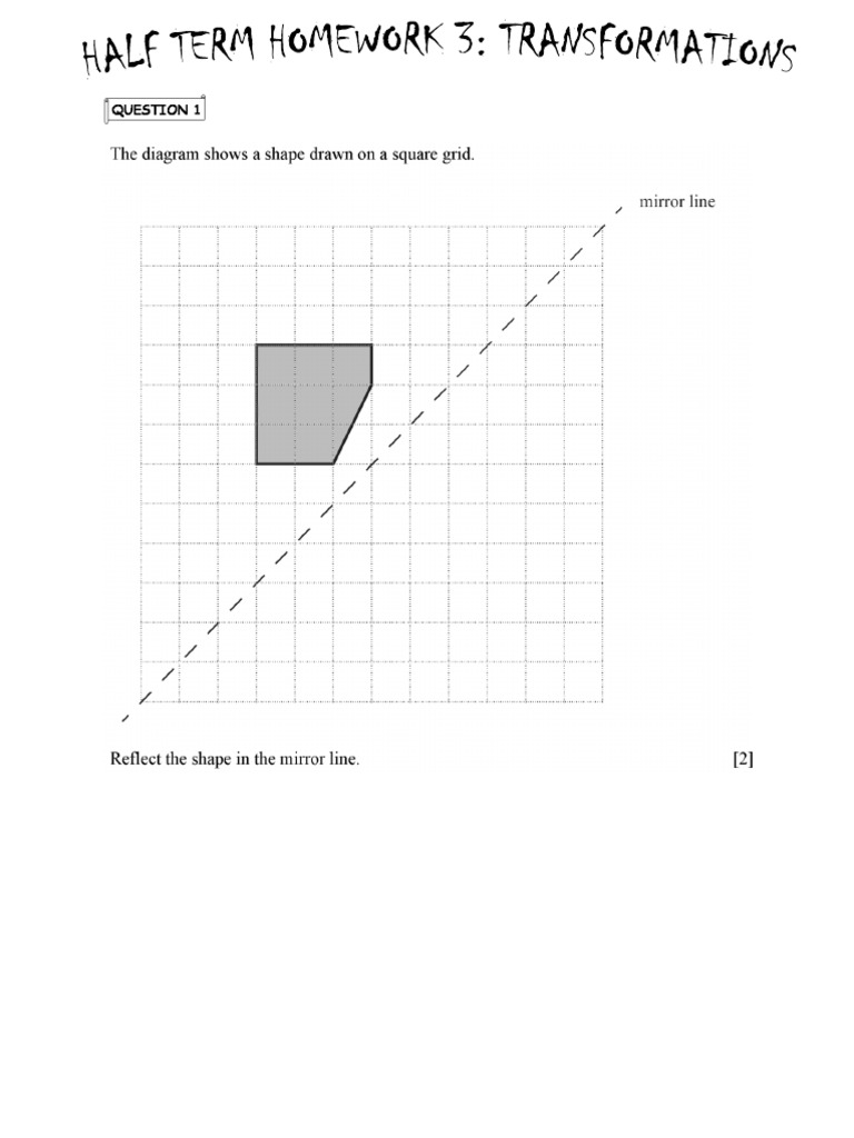 HW 3 Transformations Year 9 | PDF