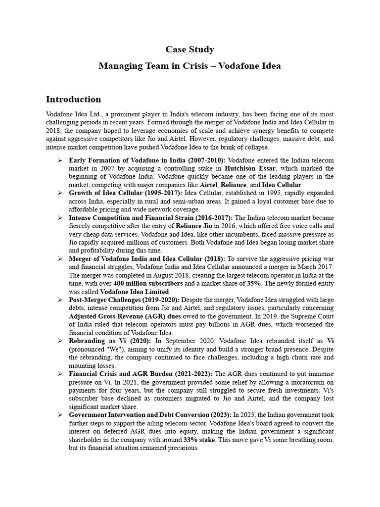 Managing Team in Crisis On VI Case Study On | PDF | Leadership | Layoff