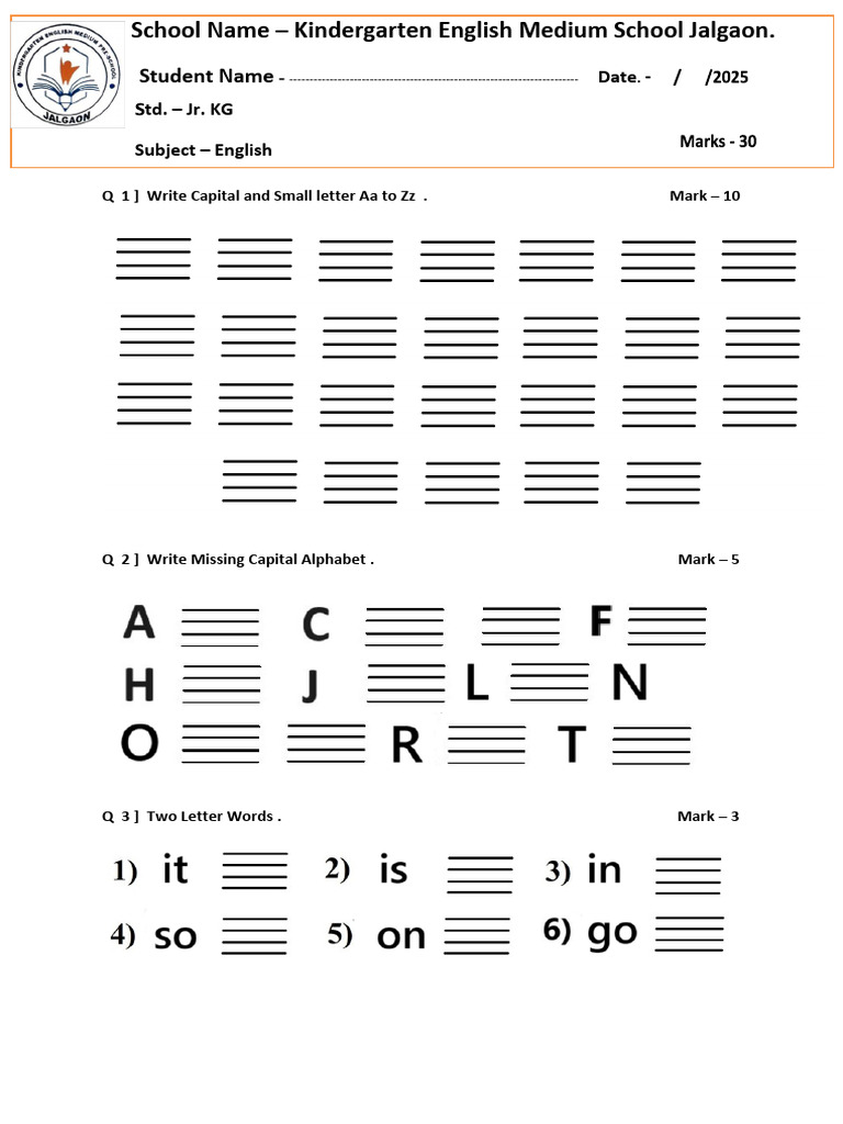 JR - KG English | PDF