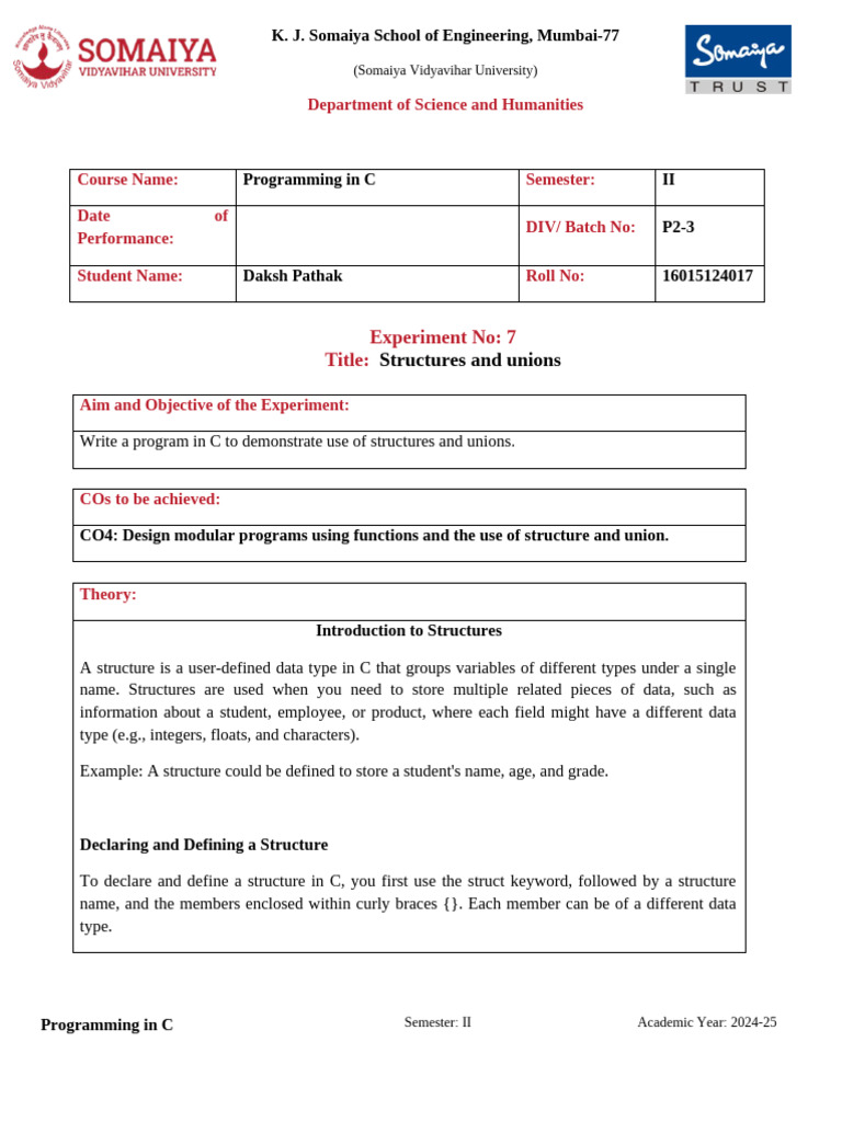 DAKSH PATHAK PIC - Exp.7 | PDF | Software Development | Computer Programming