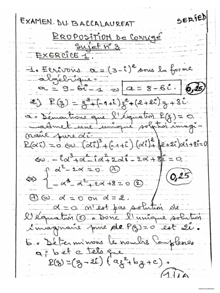 Proposition de Correction Du Sujet de Maths BAC D 1er Tour ( LEADER FORMATION) | PDF