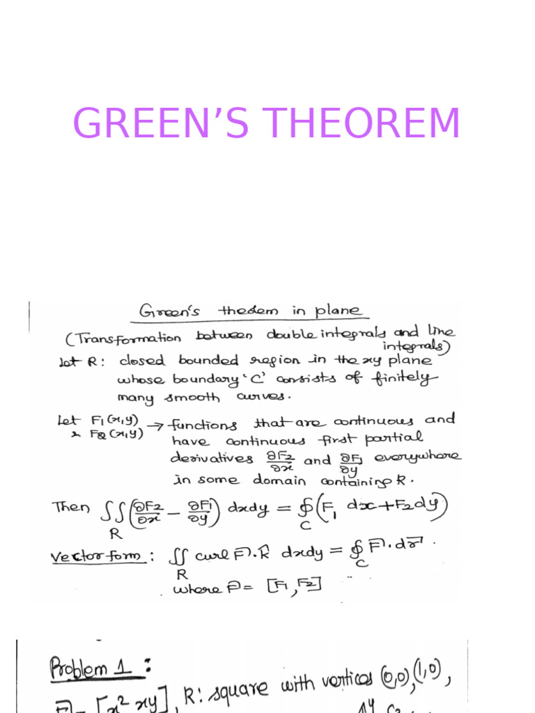 Green's Theorem | PDF