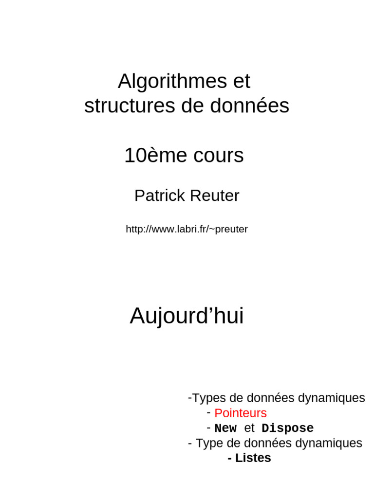 Cours 10 | PDF | Pointeur (programmation) | Octet