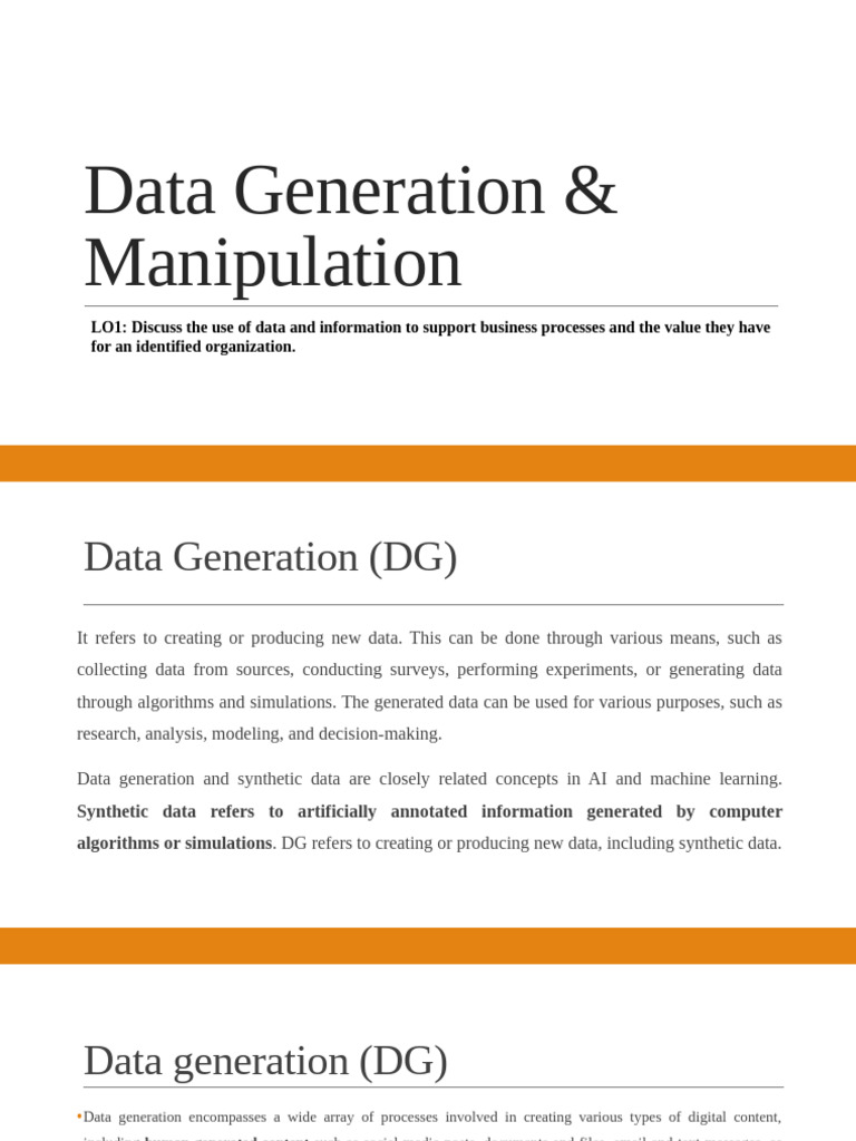 Ch2-Data Generation & Manipulation | PDF | Sql | Data