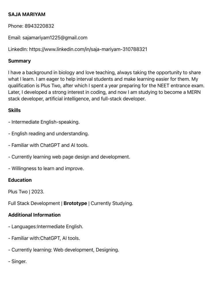 Resume Saja | PDF