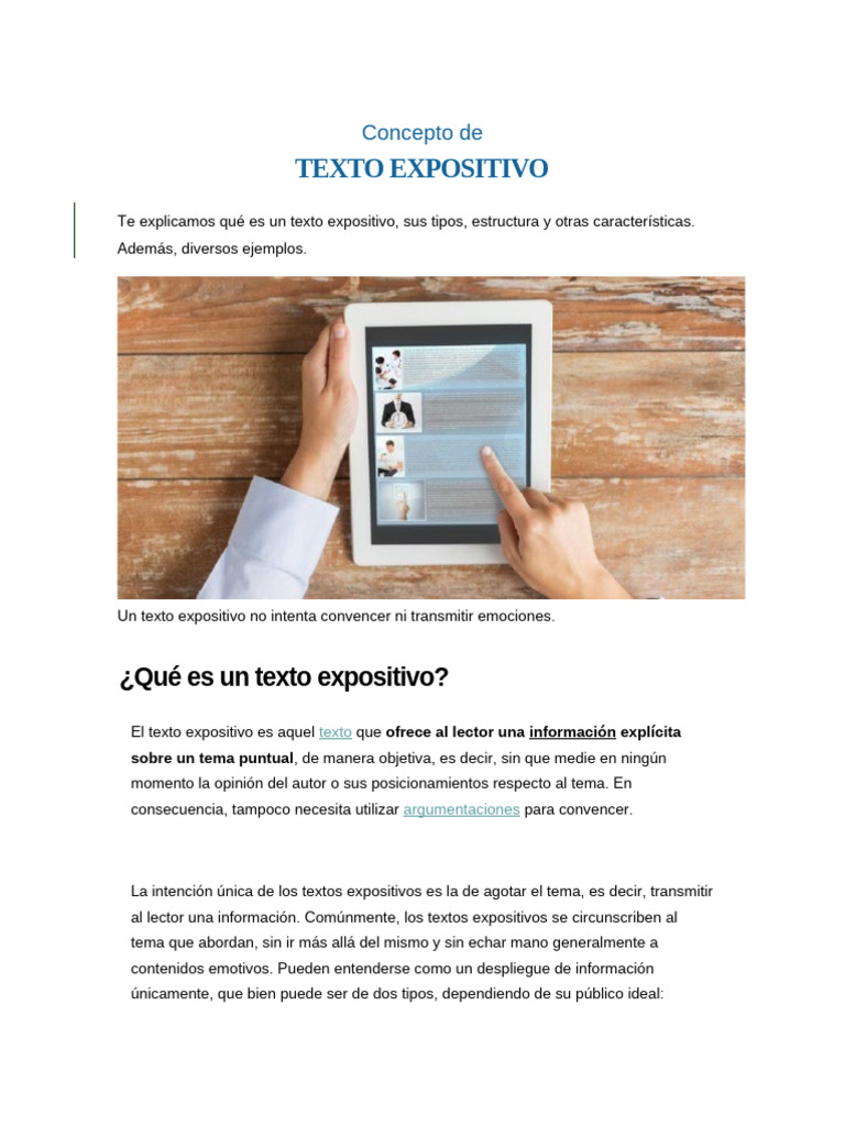 Concepto de Texto Expositivo | PDF | Información | Wikipedia