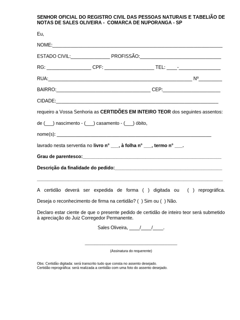 Requerimento Inteiro Teor | PDF