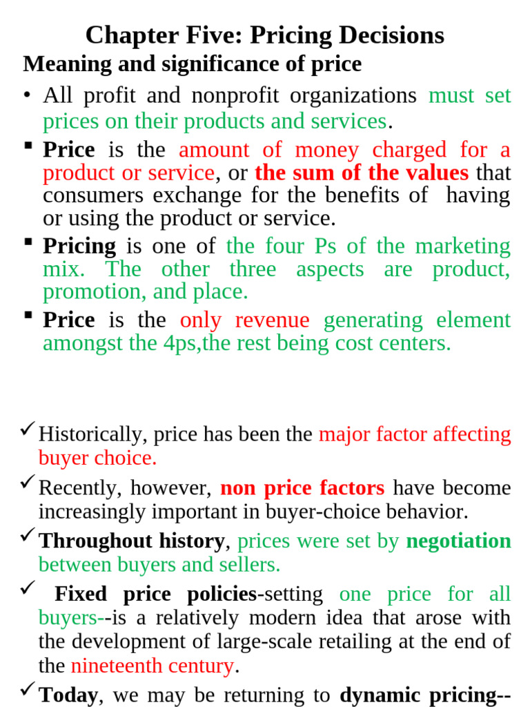 Chapter 5 Pricing | PDF | Pricing | Marketing