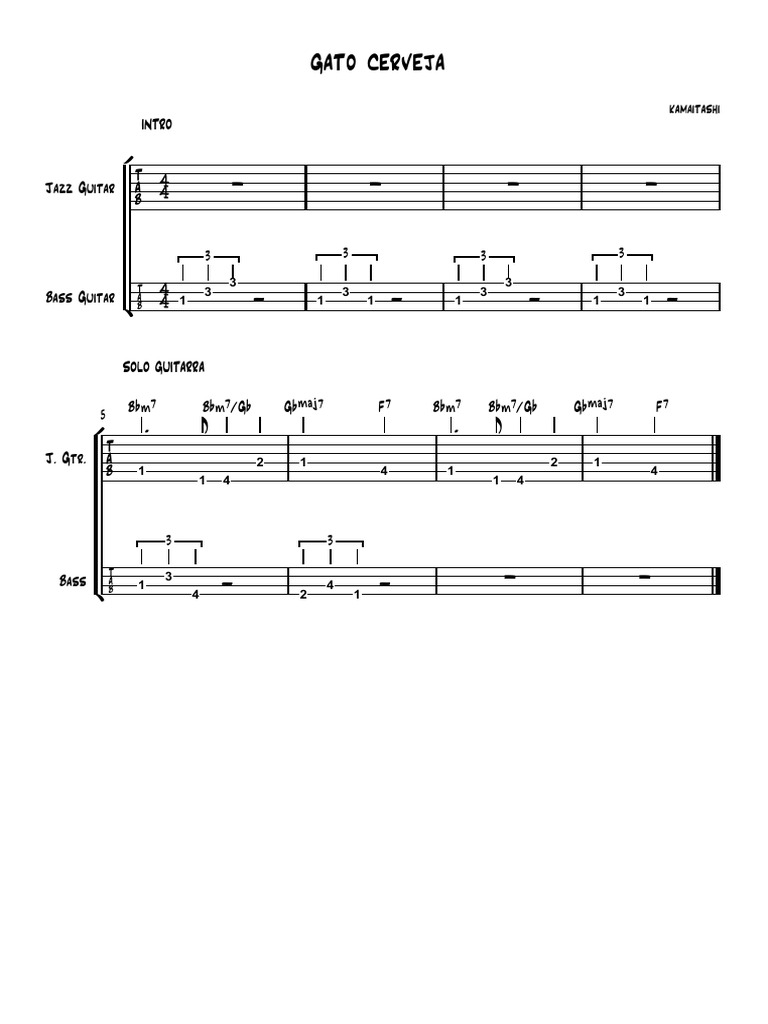 Gato Cerveja - Baixo e GTR | PDF | String Instruments | Irish Musical ...