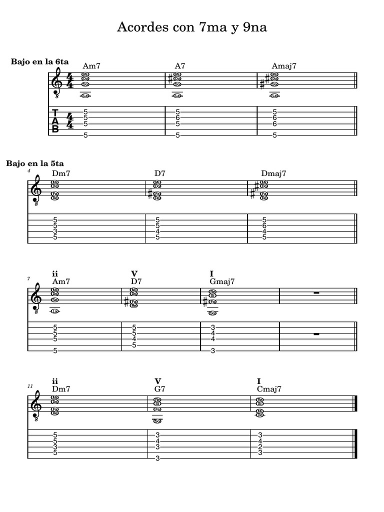 Acordes con 7ma y 9na | PDF