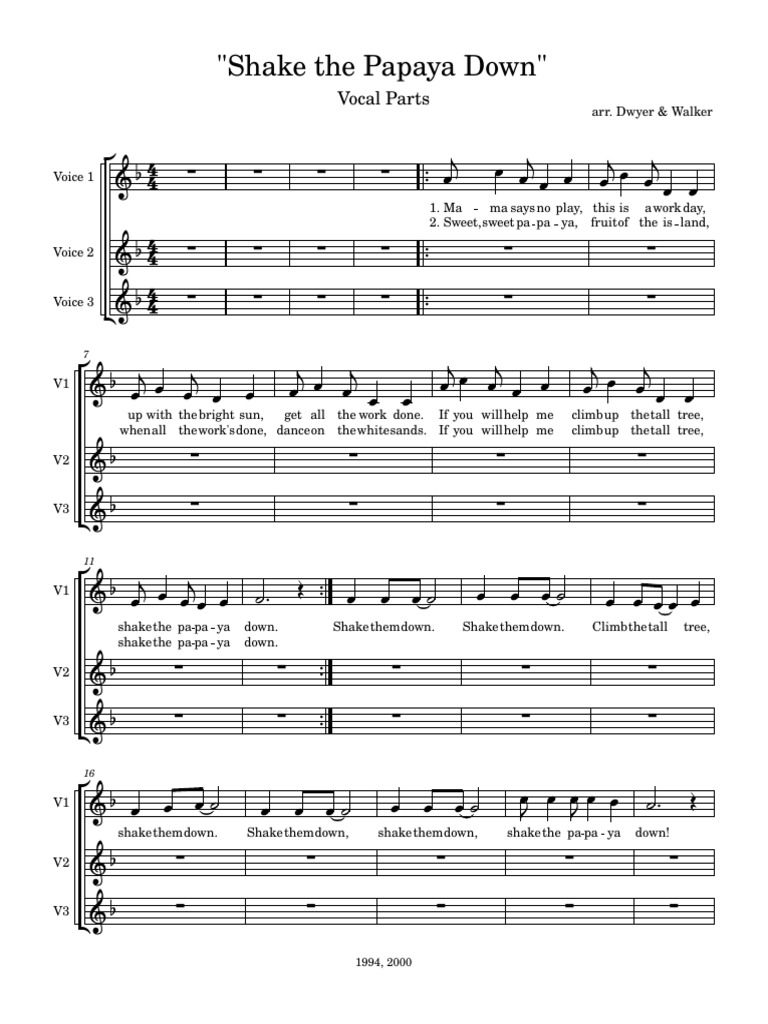Shake The Papaya Down | PDF