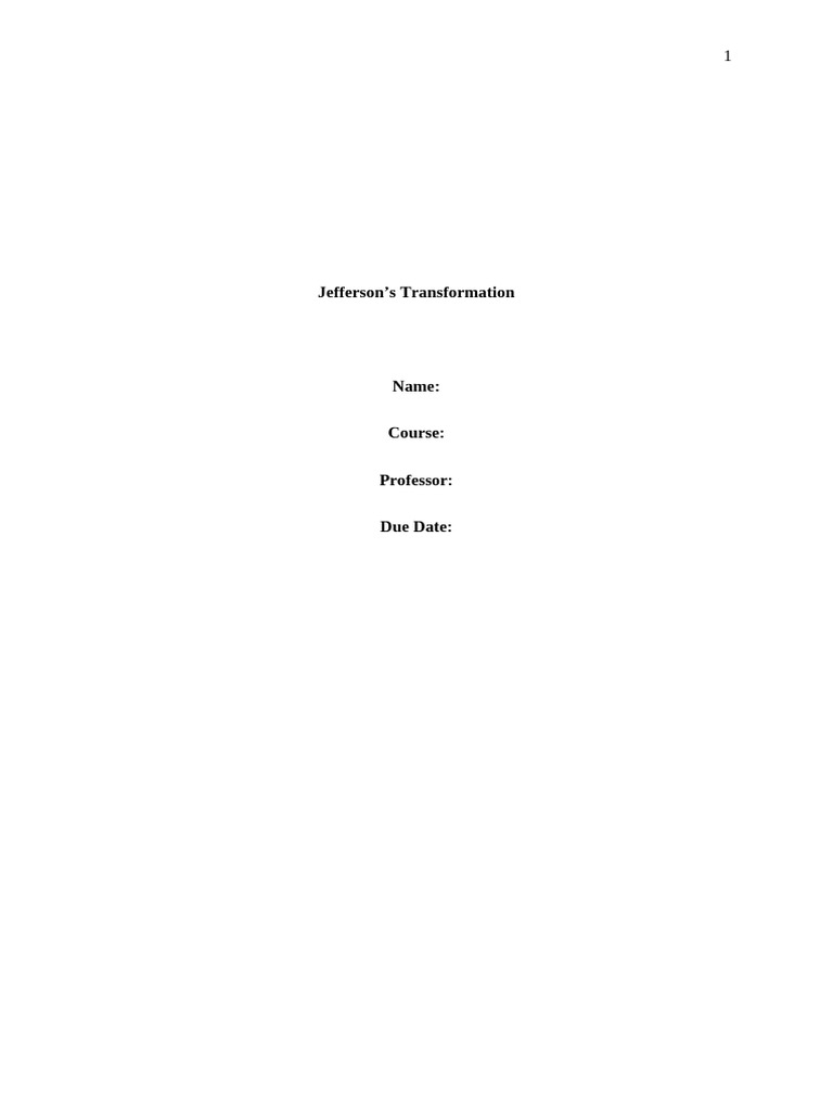 Jefferson's Transformation | PDF | Social Psychology