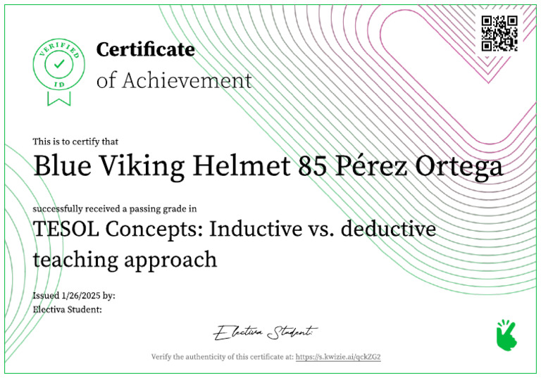 TESOL Concepts Inductive Vs Deductive Teaching Approach | PDF