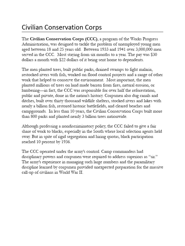 New Deal Program Descriptions | PDF | Works Progress Administration ...
