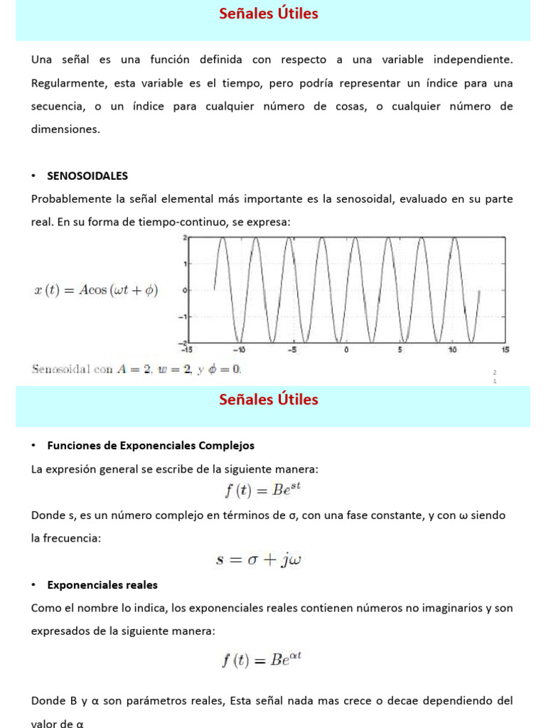 P2 Propiedades Señales 2 | PDF | Funcion exponencial | Integral