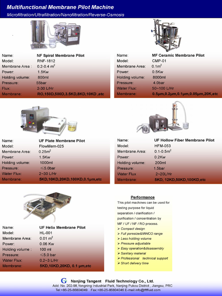 Membrane Pilot Machines | PDF