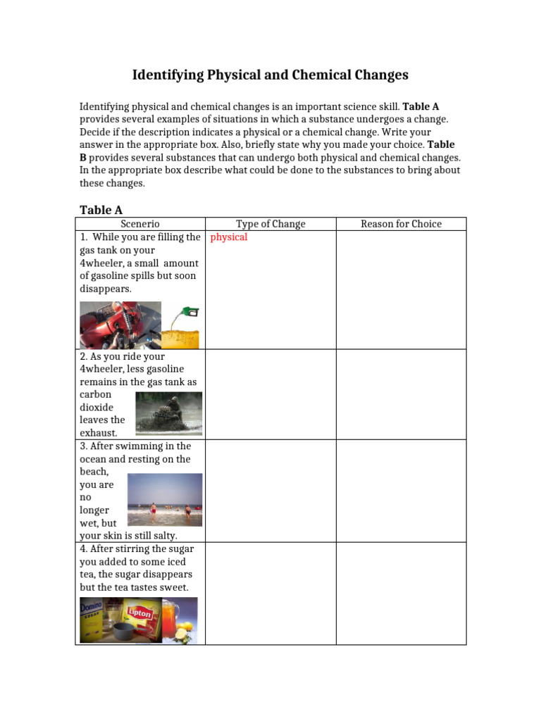 Identifying Physical and Chemical Changes-Mphs | PDF