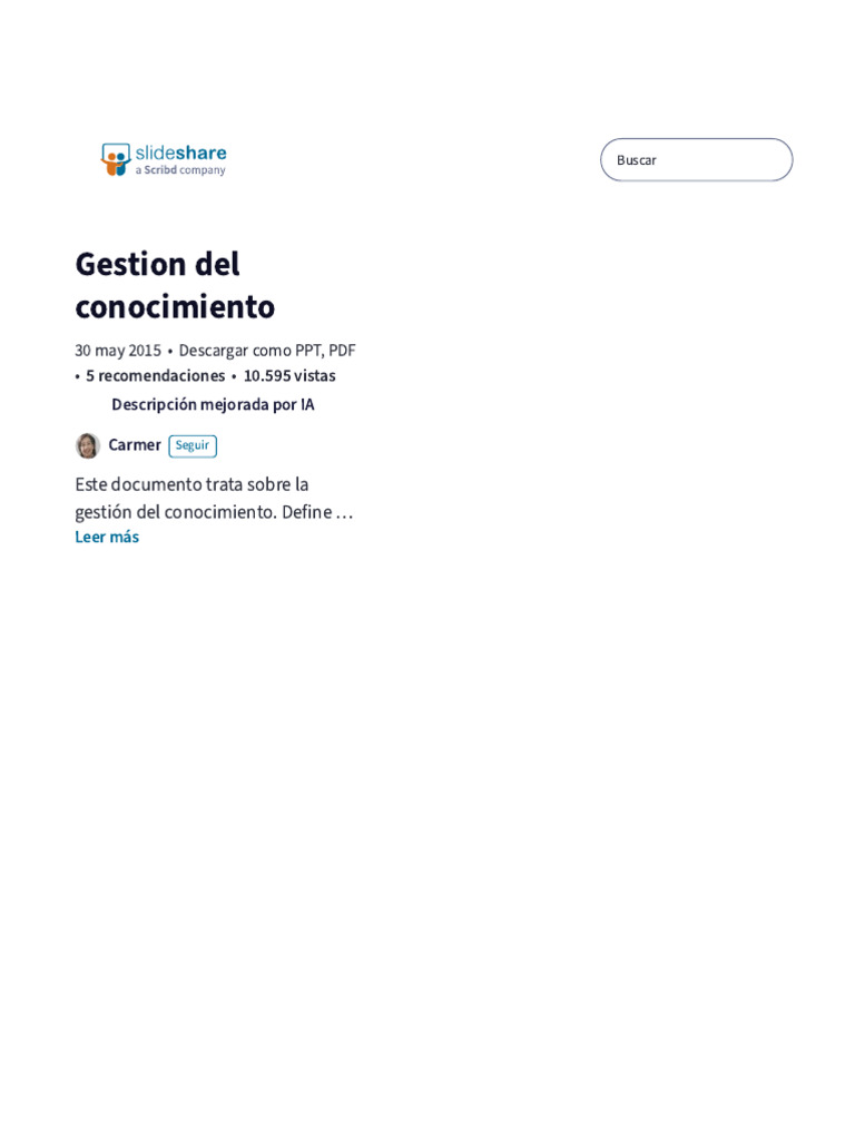 Gestion Del Conocimiento | PDF