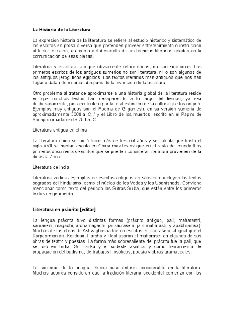 Historia de la Literatura Global | PDF | Poesía