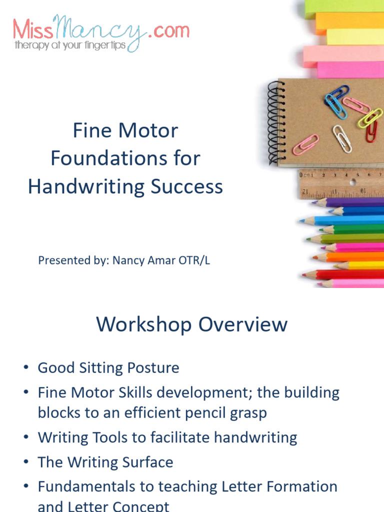 C4-B Fine Motor Foundations For Handwriting Success | PDF | Hand