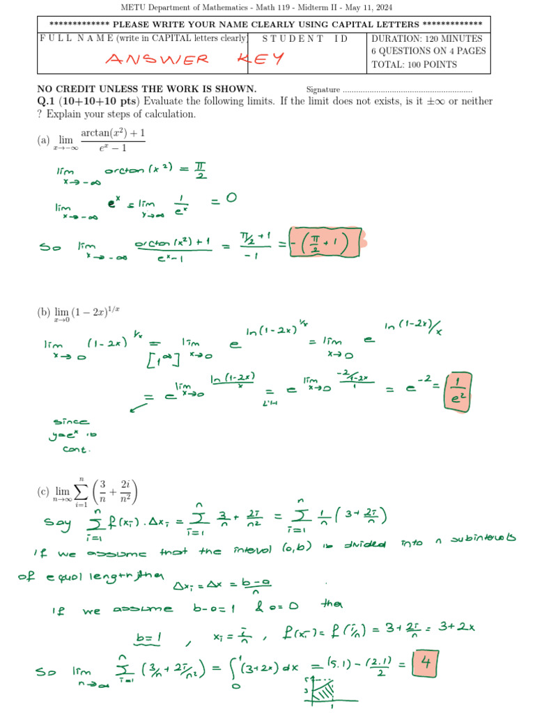 Math 119 Midterm II Exam - May 2024 | PDF | Mathematical Concepts | Geometry
