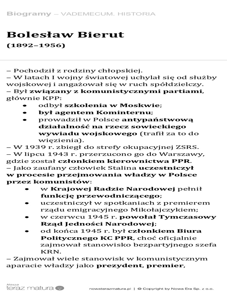 Biogram Bolesław Bierut | PDF