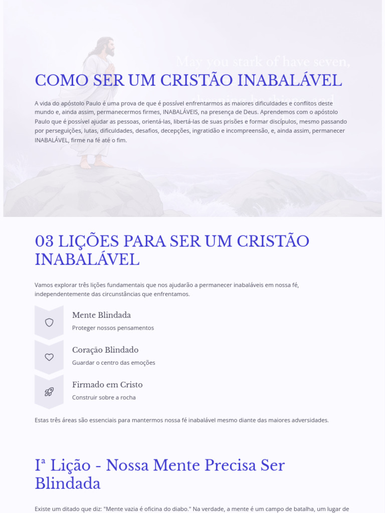 Como Ser um Cristão Inabalável | PDF | Fé | Jesus