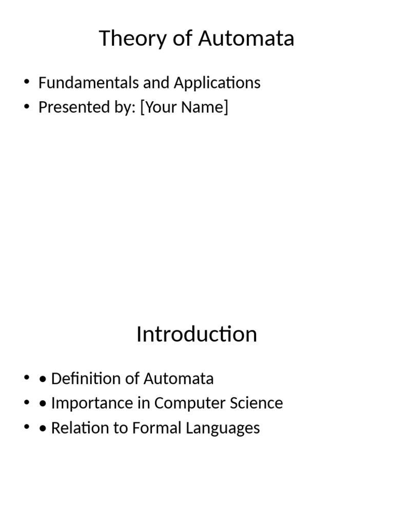 Automata Theory: Basics and Applications | PDF