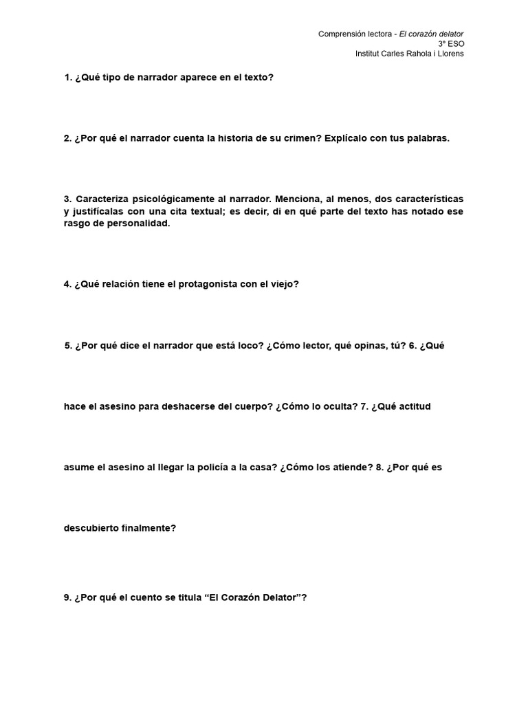 Preguntas de Comprensión | PDF