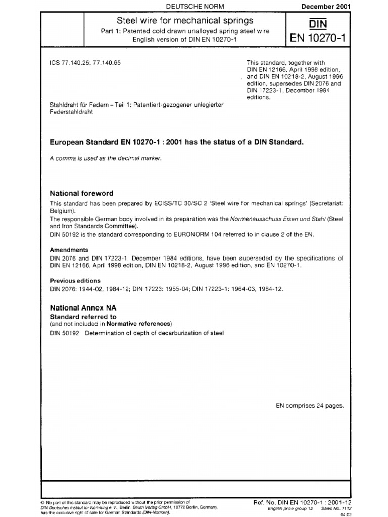 DIN_EN_10270-1 | PDF