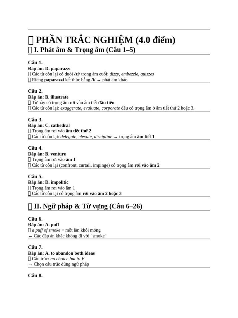 Đáp Án CSP 2024 | PDF
