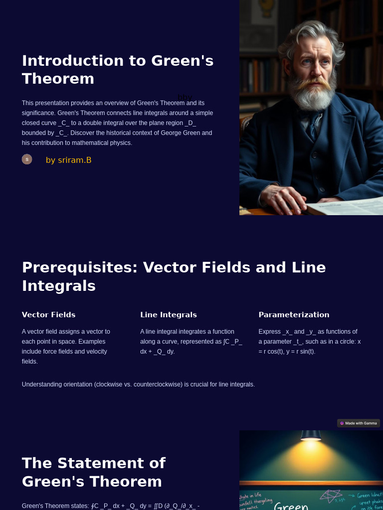Overview of Green's Theorem | PDF | Integral | Area