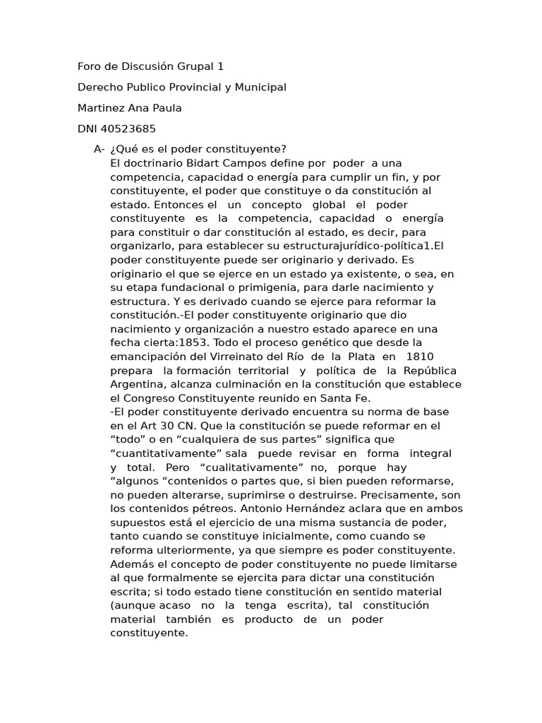 Foro de Discusión Grupal 1 DPP | PDF | Gobierno | Ciencias Políticas