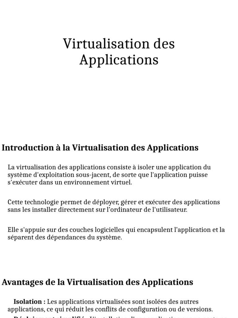 Virtualisation Des Applications | PDF | Virtualisation | Génie logiciel