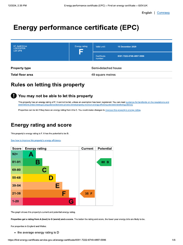 EPC - 67 Astill Drive, Leicester LE4 2PB | PDF